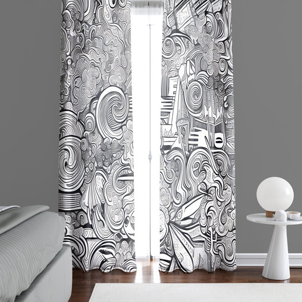 East Urban Home Berthy Polyester Semi Sheer Curtain Pair | Wayfair