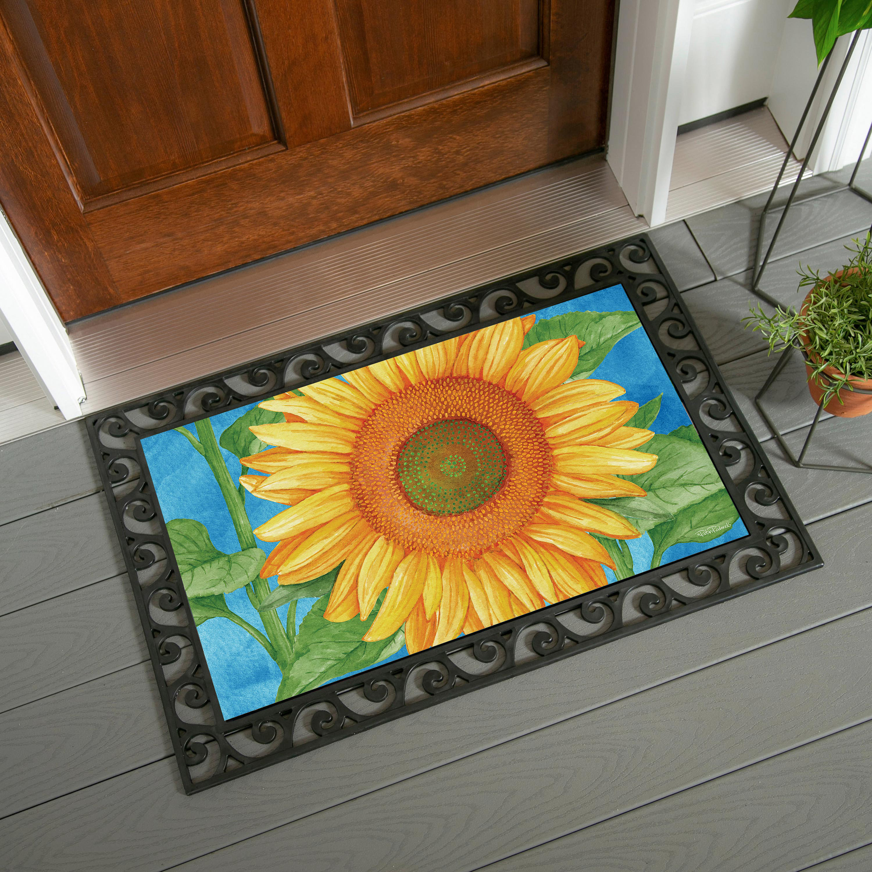 August Grove Welcome Sunflower Sassafras Estate Switch Mat | Wayfair