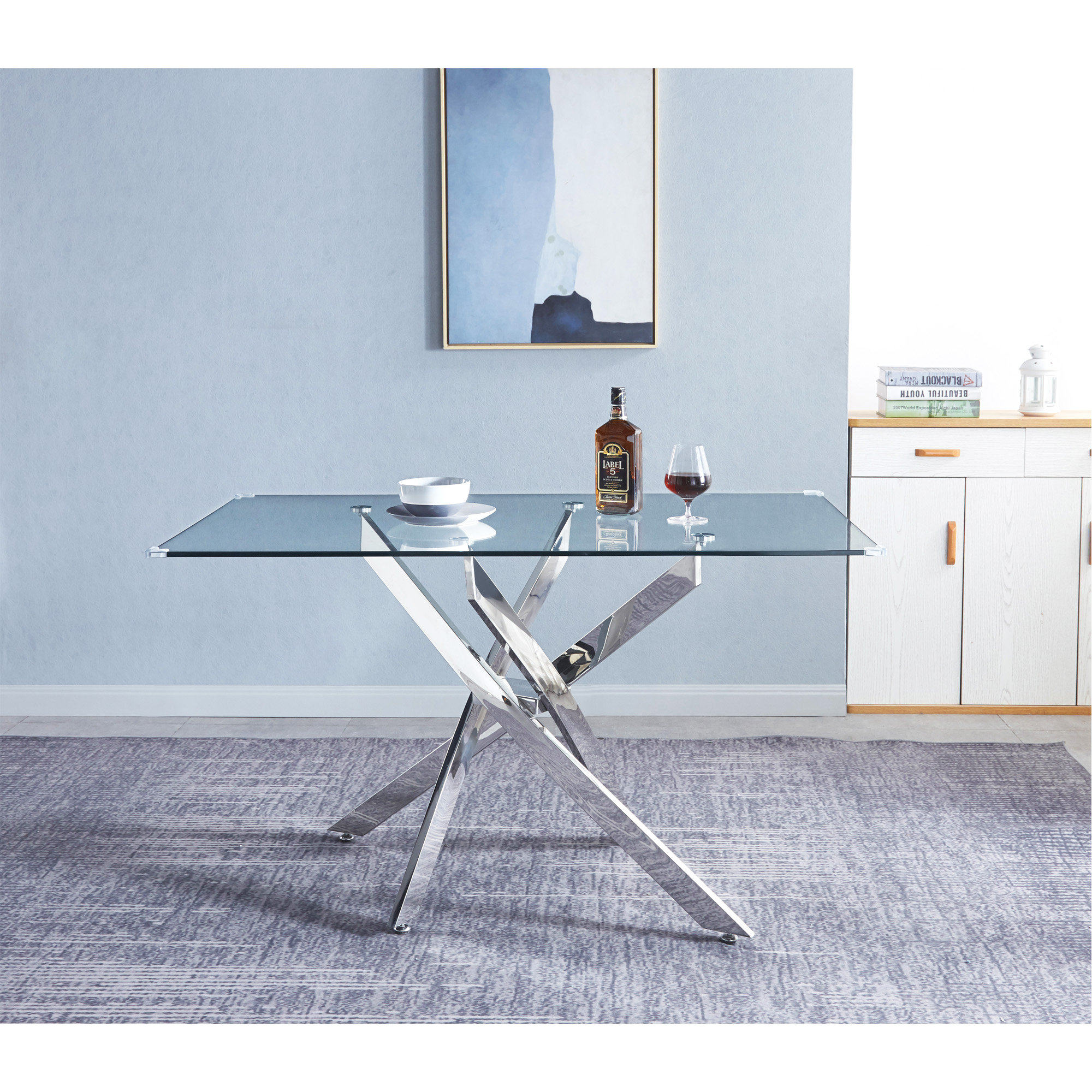 Mercer41 Modern Glass Table For Dining Room/Kitchen | Wayfair