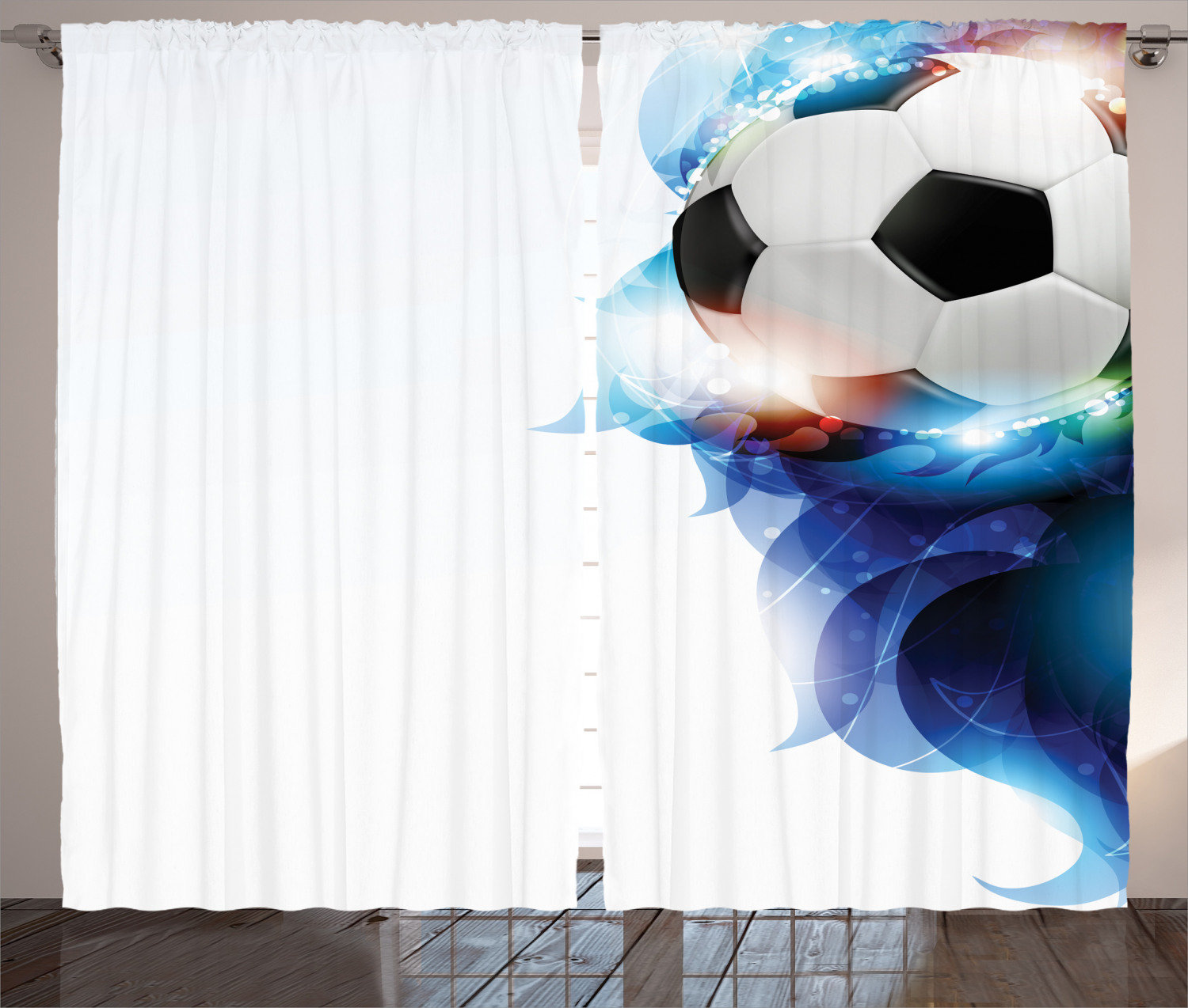 East Urban Home Soccer Semi-Sheer Rod Pocket Curtain Panels | Wayfair