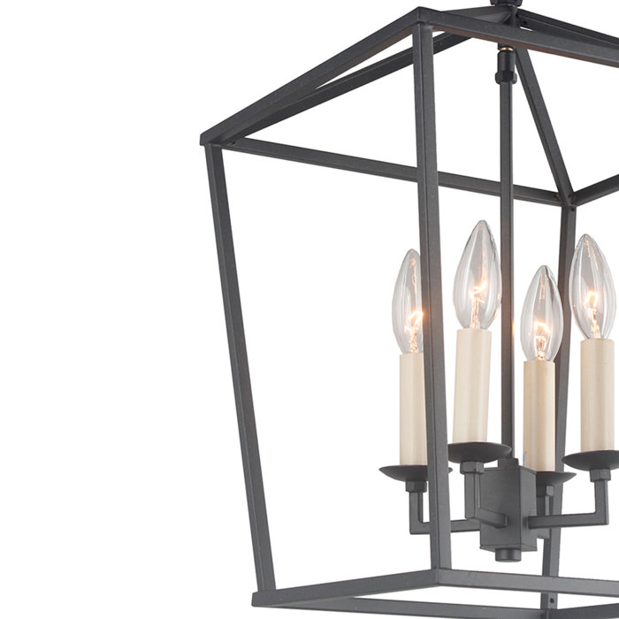 Gracie Oaks Neslisah 4 - Light Dimmable Lantern Geometric Chandelier ...
