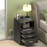 Red Barrel Studio® 3 Drawers Black Nightstand With Charging Station ...
