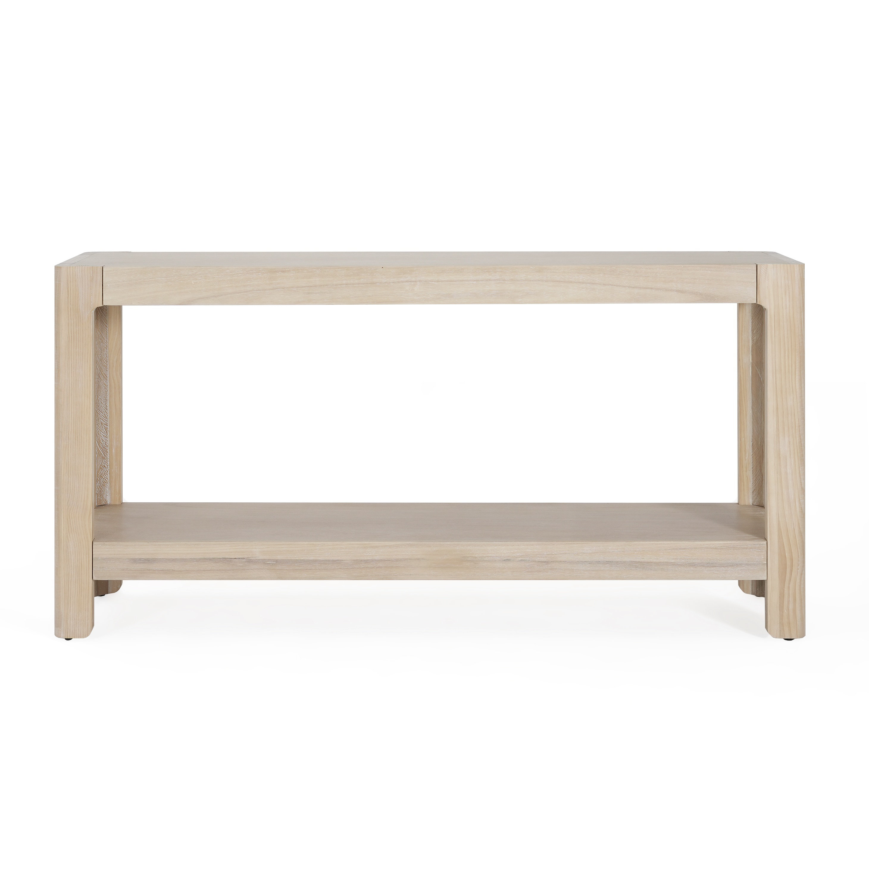 Latitude Run® Kolten Wooden Console Table With Open Shelf & Rounded ...