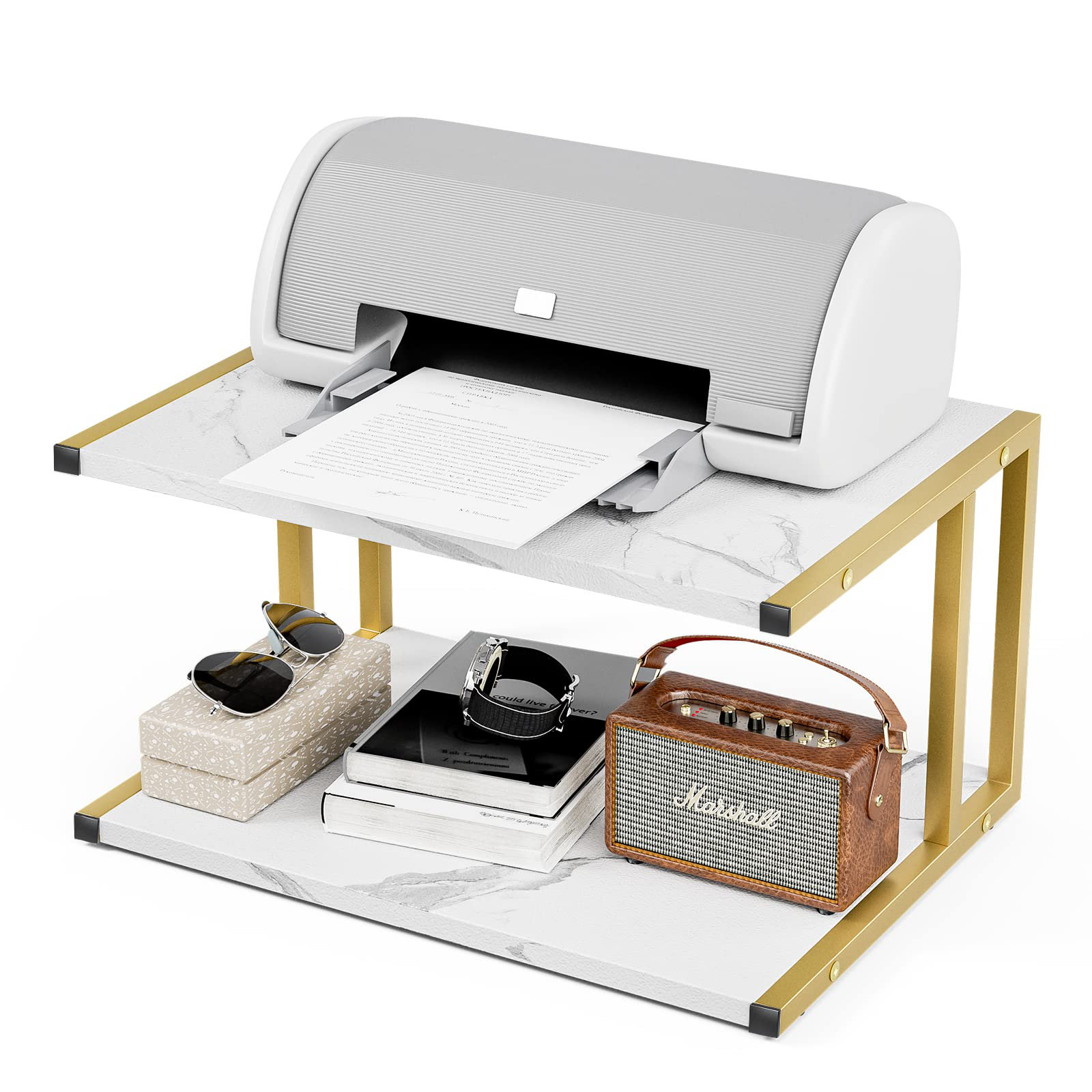 SHIRLEY'S OFFICE FURNITURE, LLC Printer Stand With 2 Tier Wood Printer ...