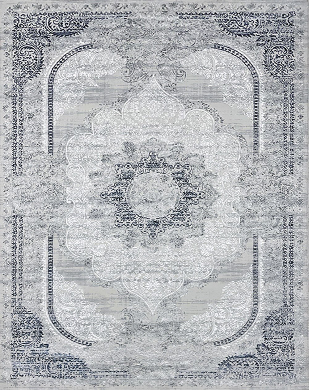 PGI HOUSEWARE Turkish Area Rug Cream and Blue Classic Oriental Rug 5x7 ...