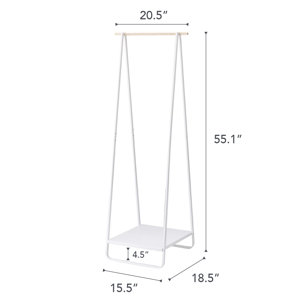 Yamazaki Home Tower Freestanding Coat Hanger Clothes Rack With Shelf ...