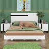 Latitude Run® Queen Size Modern High Gloss 3-Piece Bedroom Set Floating ...