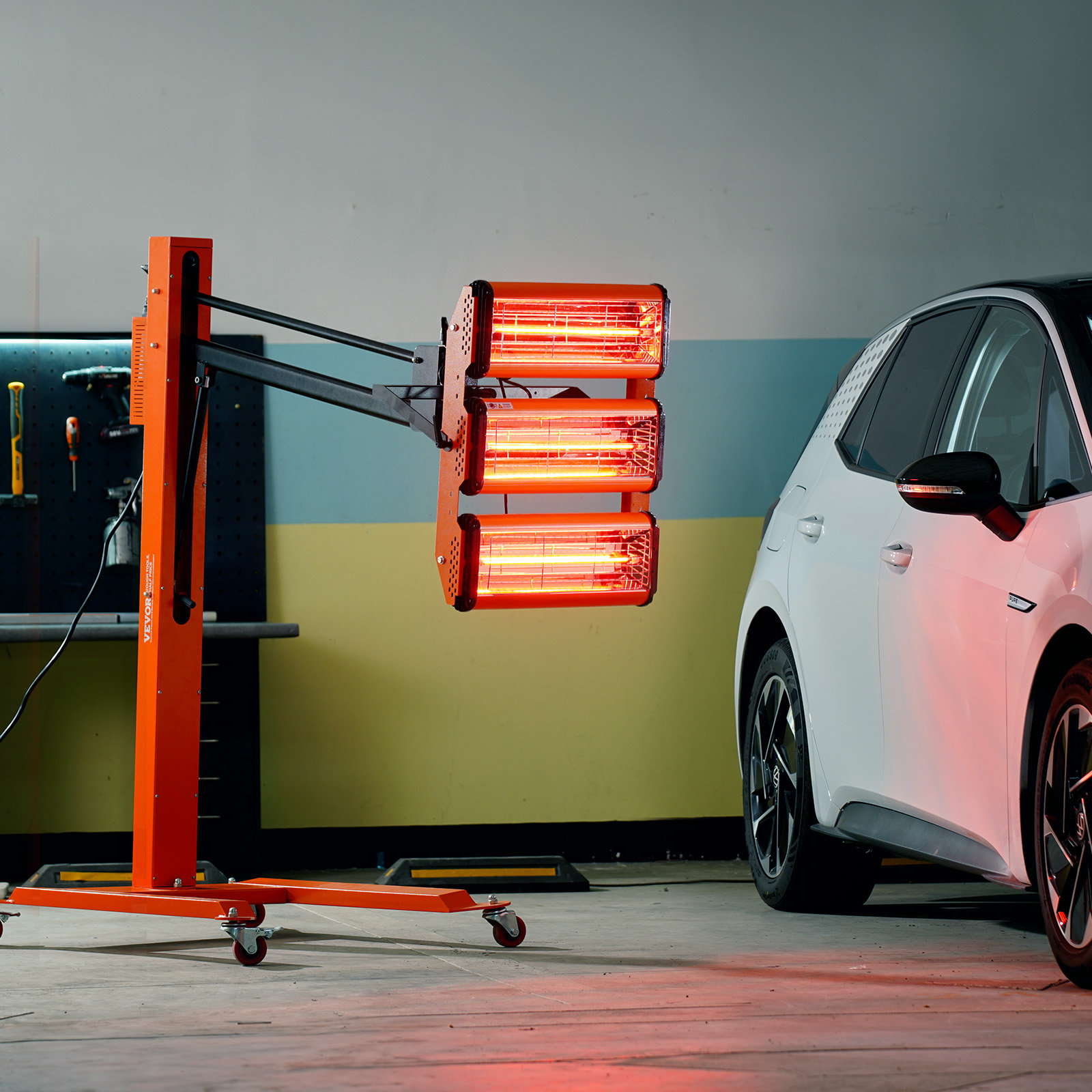 VEVOR Infrared Curing Lamp, 3300W 1-60 min Timing, Auto Heating Car ...