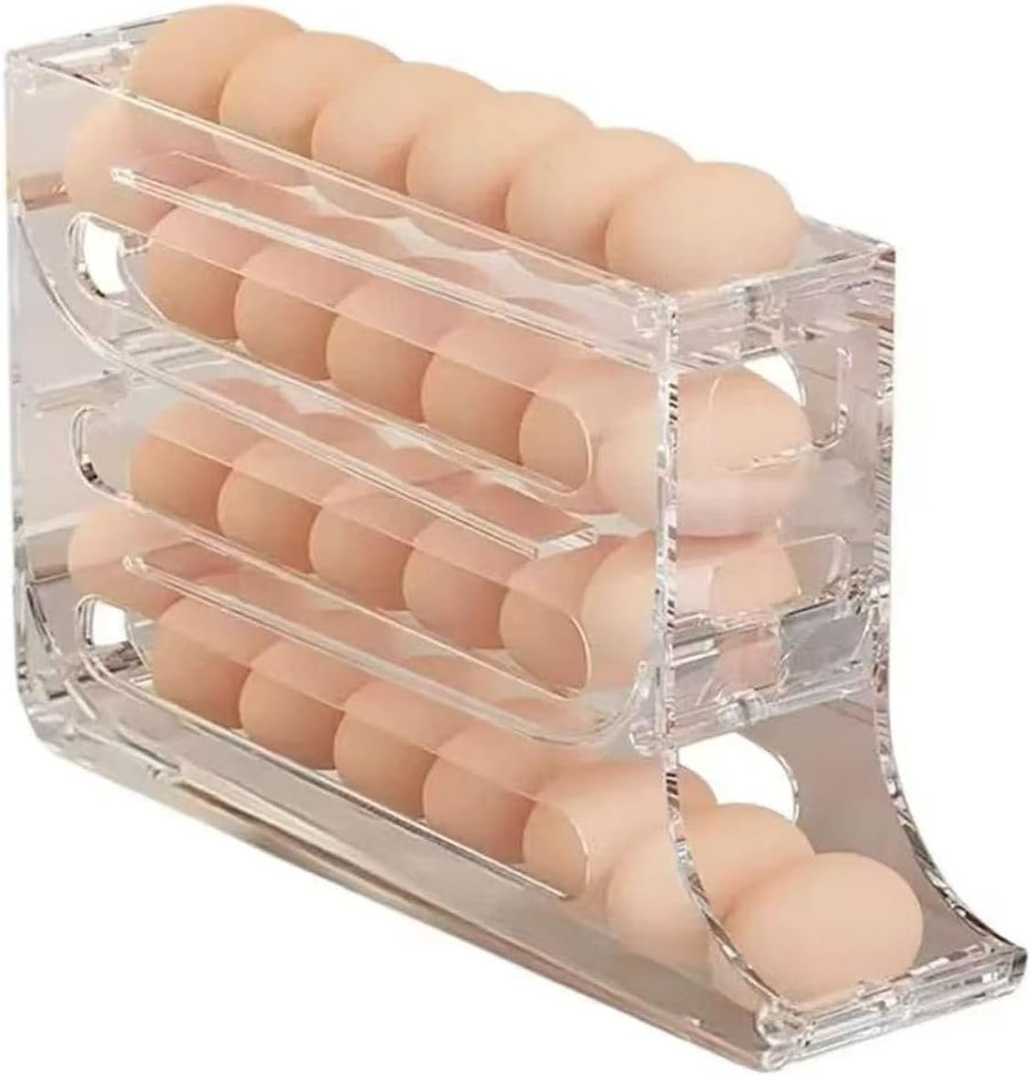 Latitude Run® 4-Layer Refrigerator Egg Rack, Automatic Rolling ...
