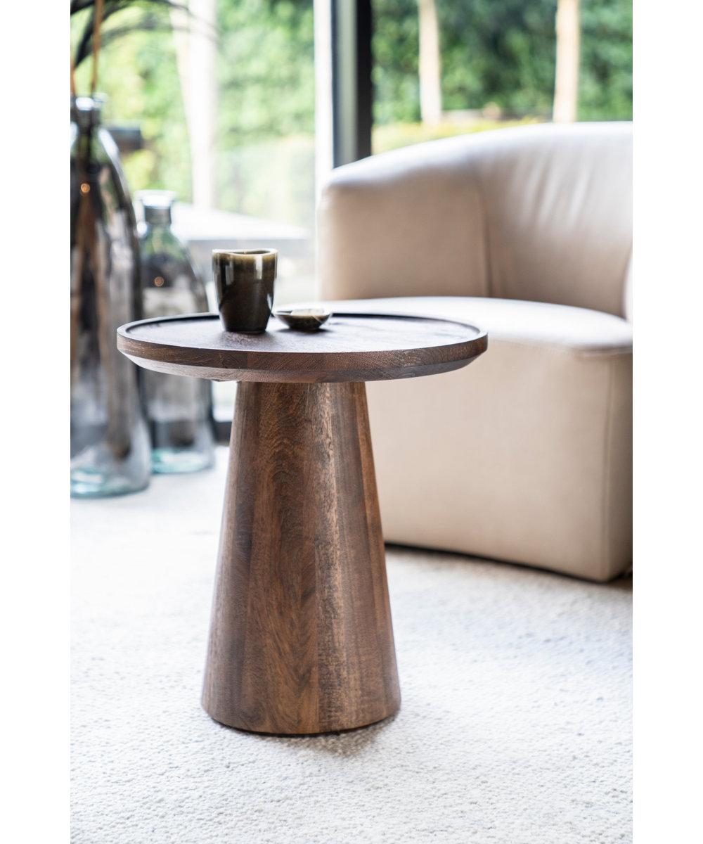 Eleonora Ron Solid Wood Tray Top Pedestal End Table | Wayfair