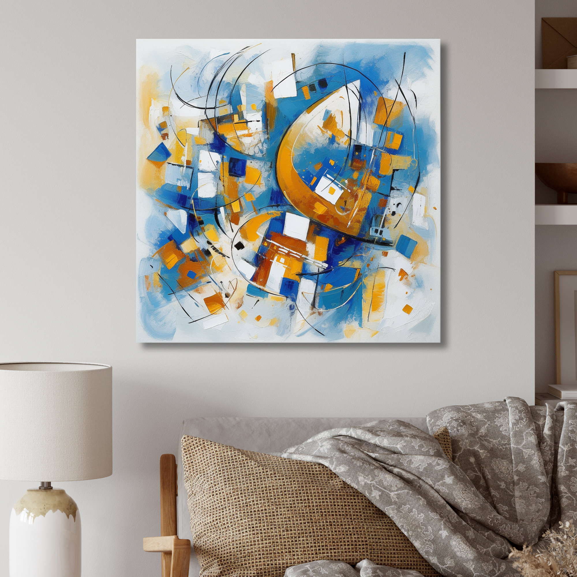 Ivy Bronx Edwinna Blue Abstracted Fractals And Dimensions I - Abstract ...