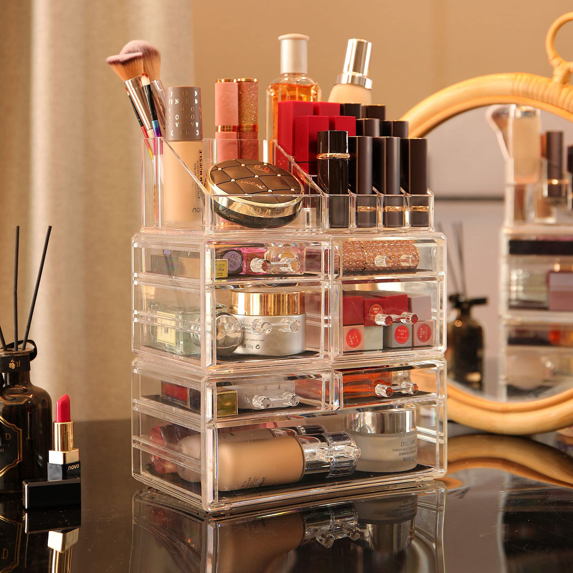 Rebrilliant Clear Makeup Organizer And Storage Stackable Large Skin ...