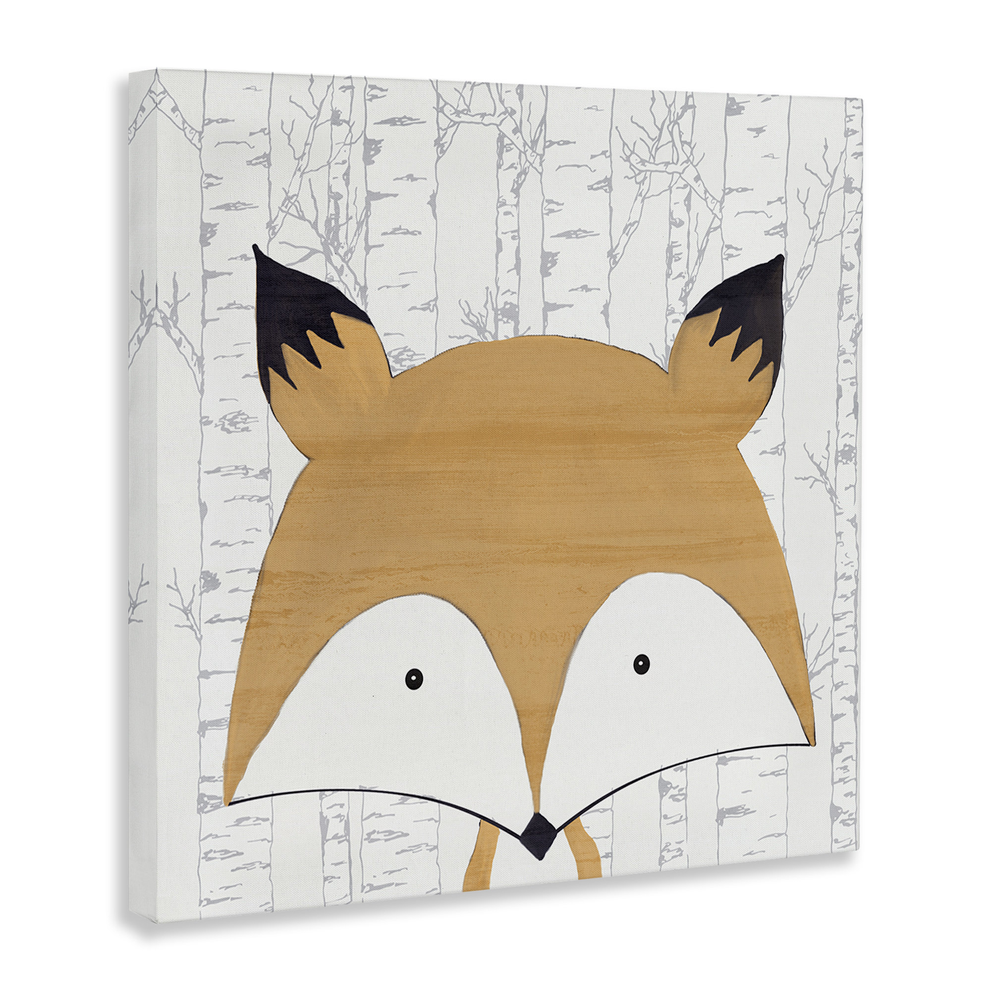 Ophelia & Co. Whimsical Fox on Birch Canvas, design by Kim Allen | Wayfair