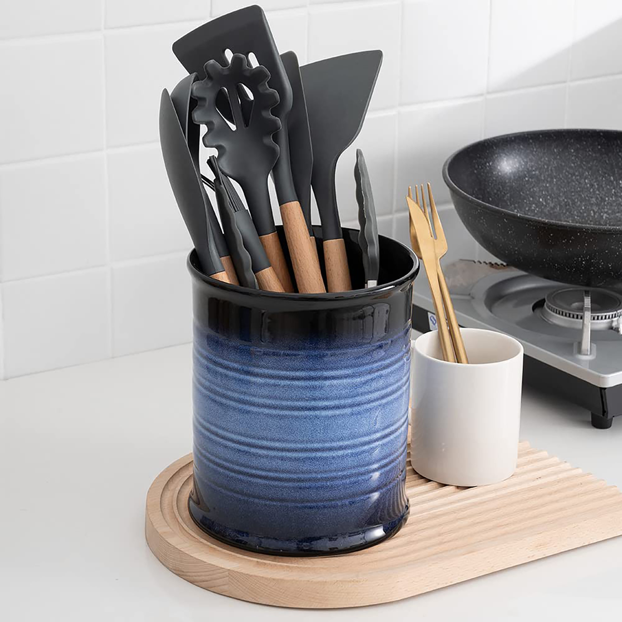 Rebrilliant 7.2 Inch Extra Large Ceramic Utensil Holder | Wayfair