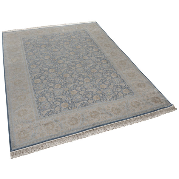 Rosalind Wheeler Square Gruyeres Frame Machine Woven 200x200 Blue Area ...