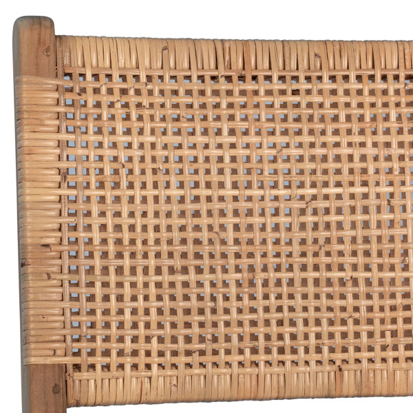 Dovetail Furniture Emo Natural Finish Teak And Natural Woven Rattan ...