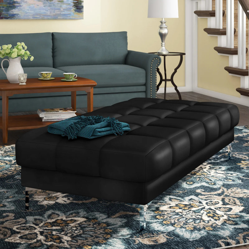 Wrought Studio™ Ceriah 66" Wide, Extra-Large Faux Leather Tufted ...