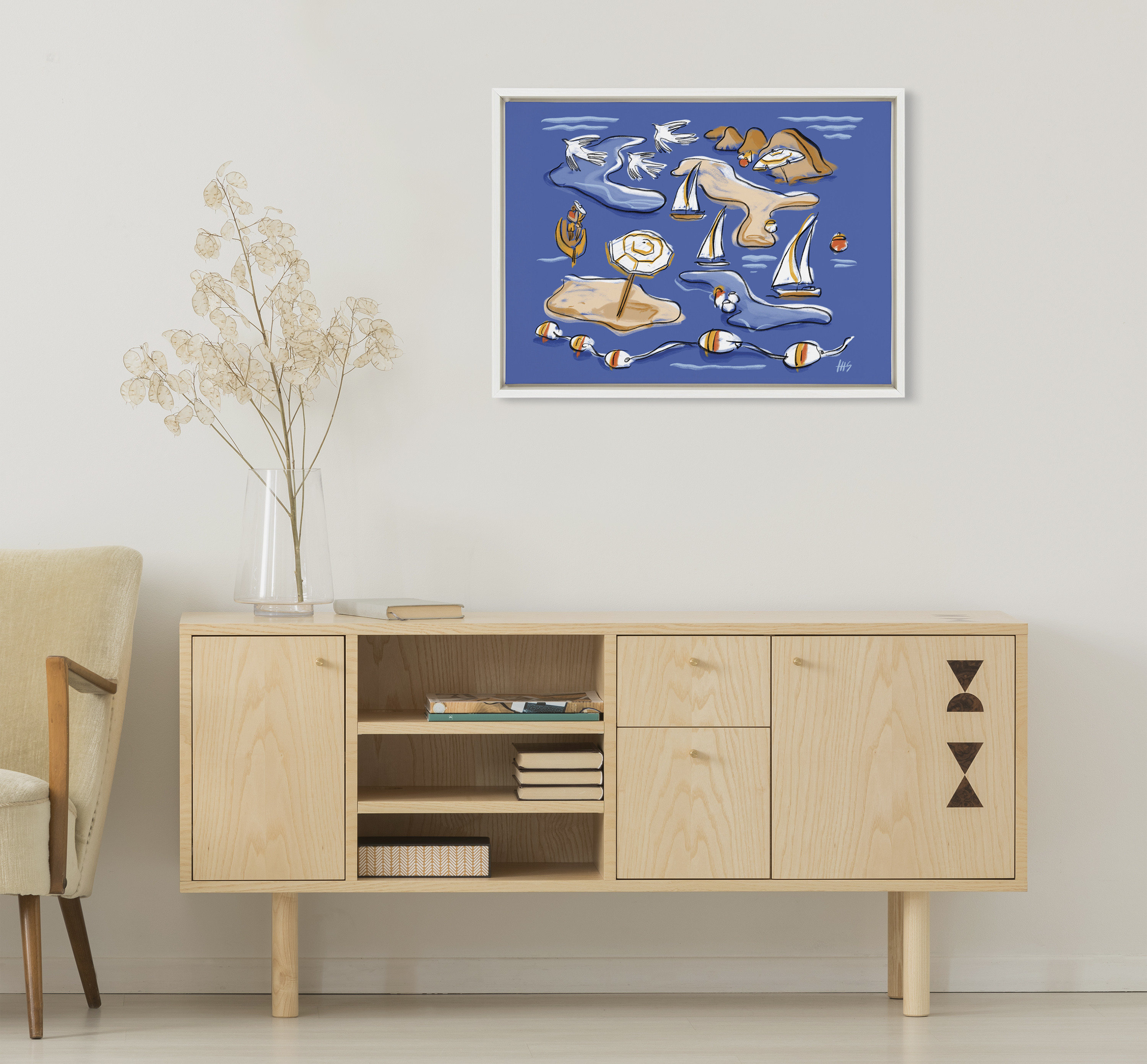 Longshore Tides Anchie Capri 2 Framed Canvas by Maggie Stephenson 18x24 ...