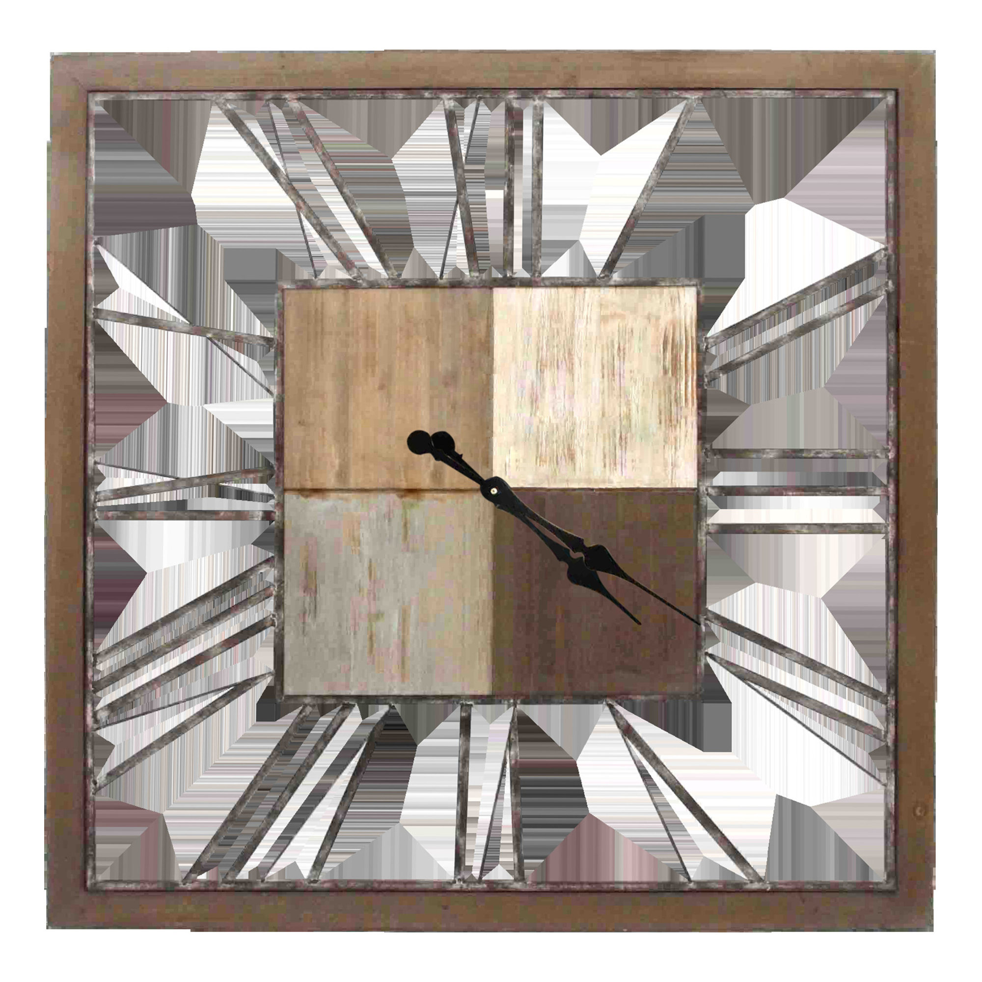 Trent Austin Design® Brown Wall Clock Metal Clock - 36" x 36" - Brown ...