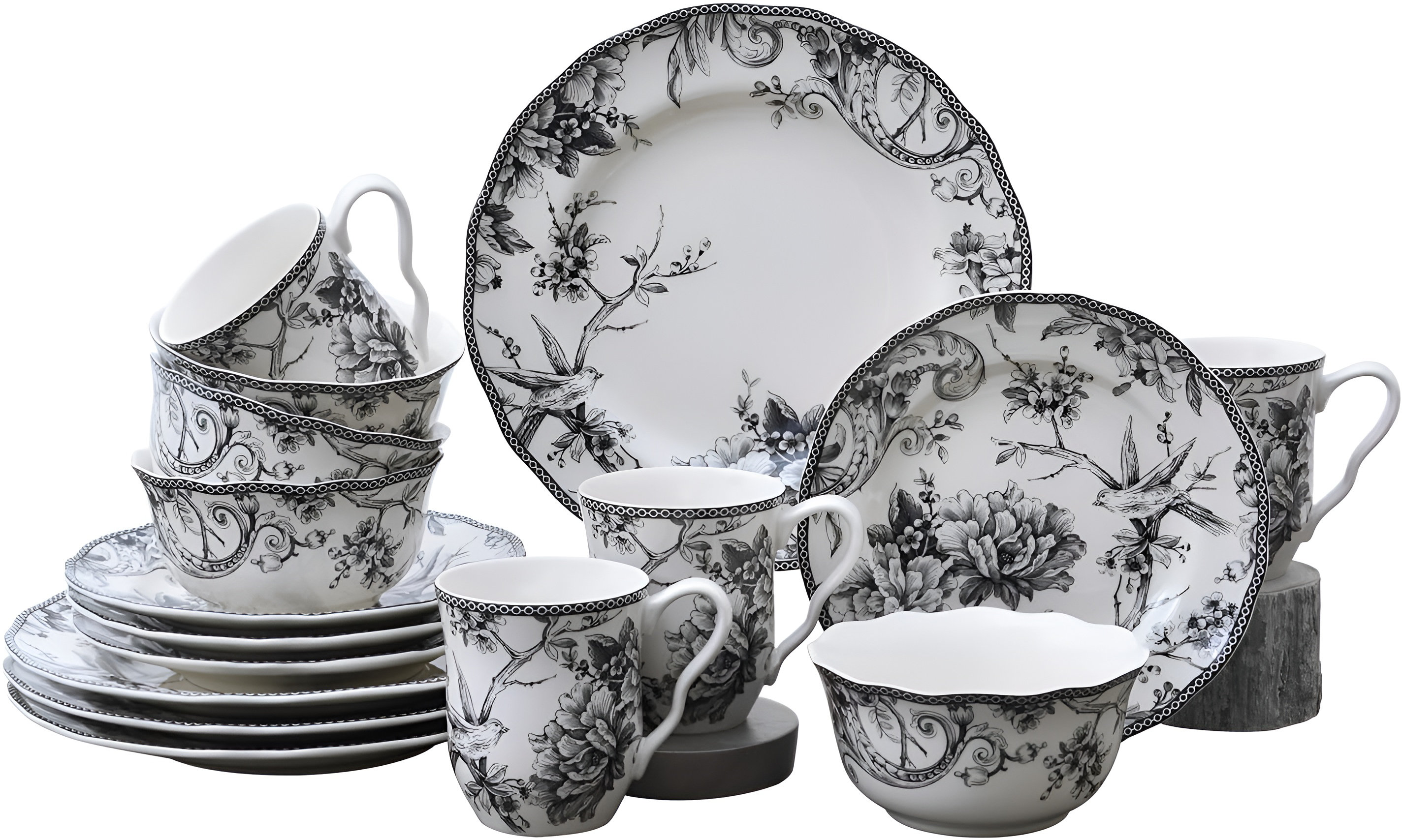 222 Fifth Adelaide 16 Piece Dinnerware Set, Service for 4 & Reviews ...