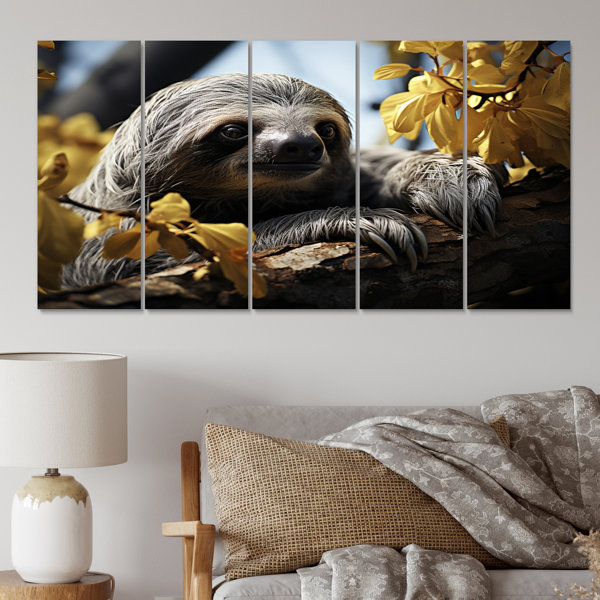 Rosecliff Heights Sloth Slow Motion Portrait On Canvas 5 Pieces Print ...