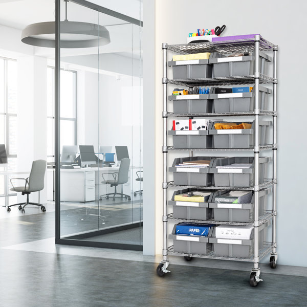 Rebrilliant Isobelle 24'' W Steel Shelving Unit with Wheels & Reviews ...