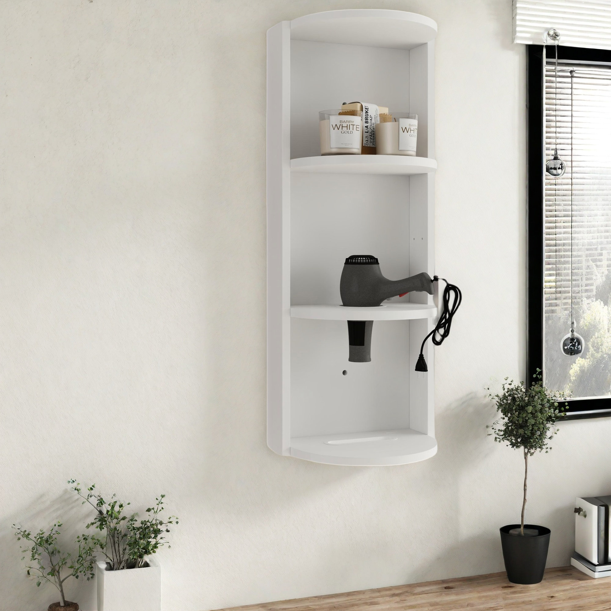 Rebrilliant 12" Bathroom Wall-Mounted Storage Rack, Float Mounting ...