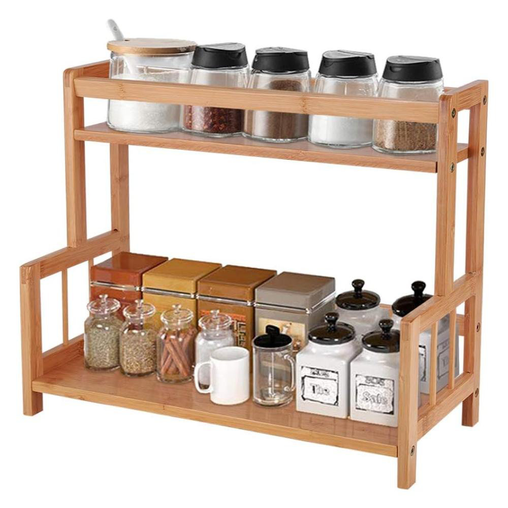 Lark Manor 2 Tier Bamboo Spice Rack Organizer Kitchen Countertop ...
