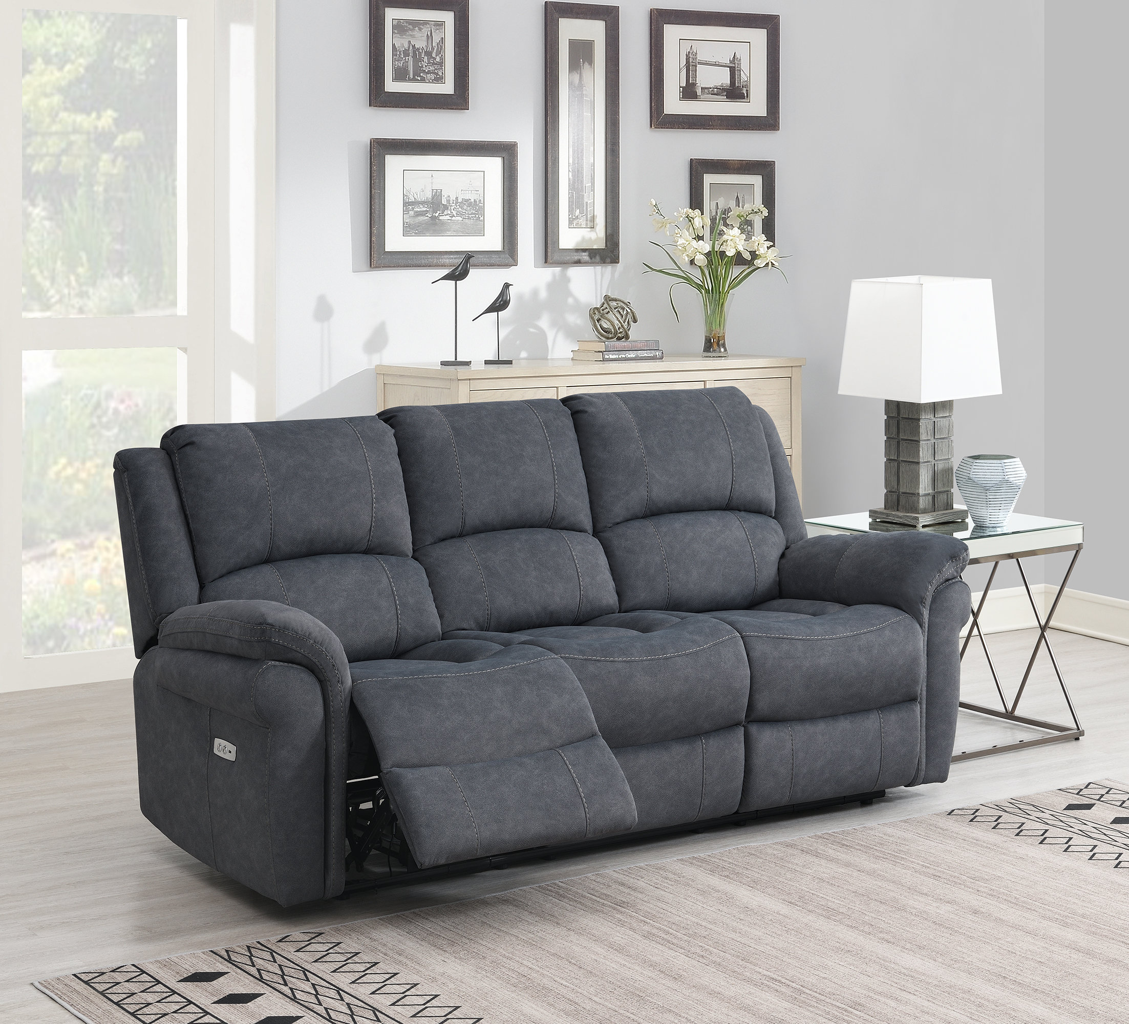 Ebern Designs Maleha 3 Seater Electric Reclining Sofa | Wayfair.co.uk