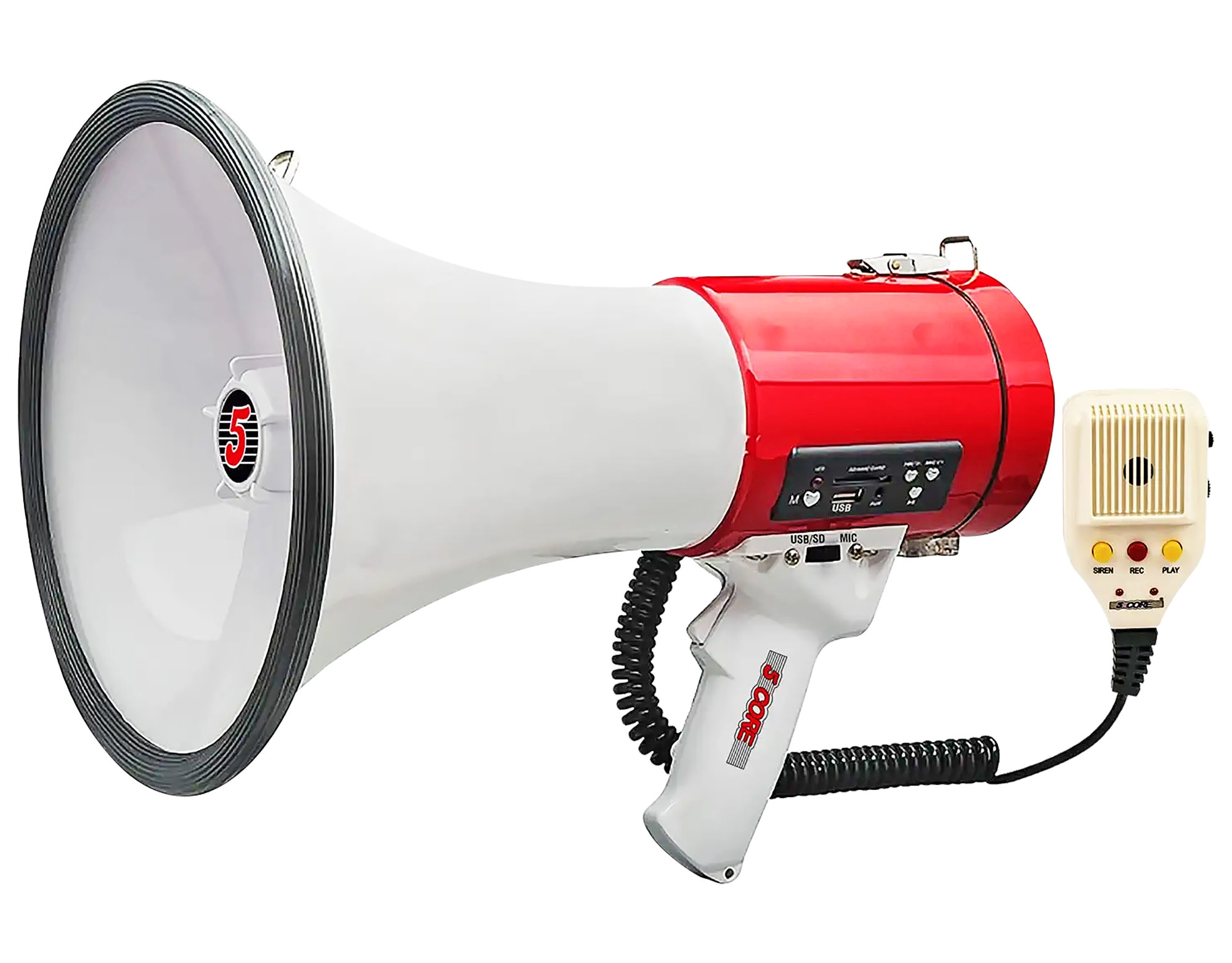 5 Core Megaphone Bullhorn Speaker 50W Bull Horn Professional Cheer ...