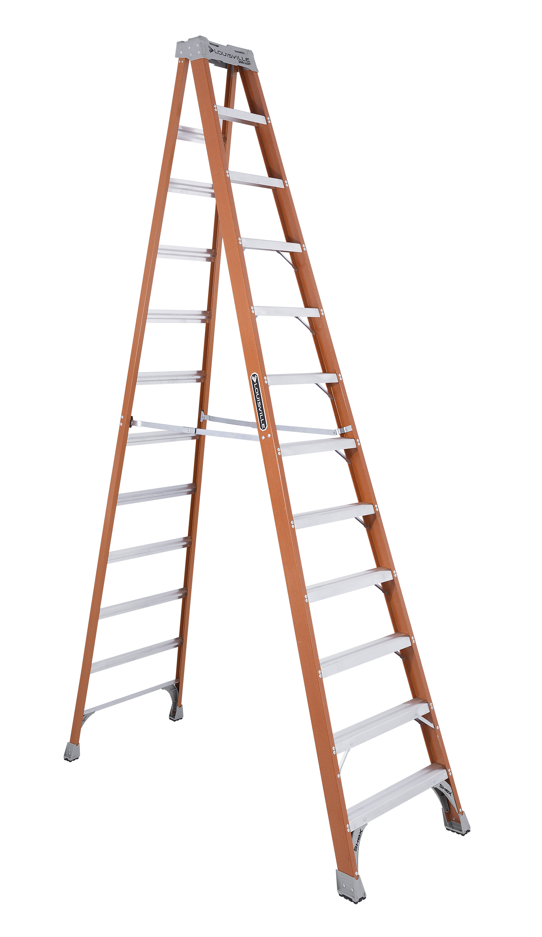 Louisville Ladder, 12 Ft, Fiberglass Step Ladder, Type Ia, 300 Lb Load ...