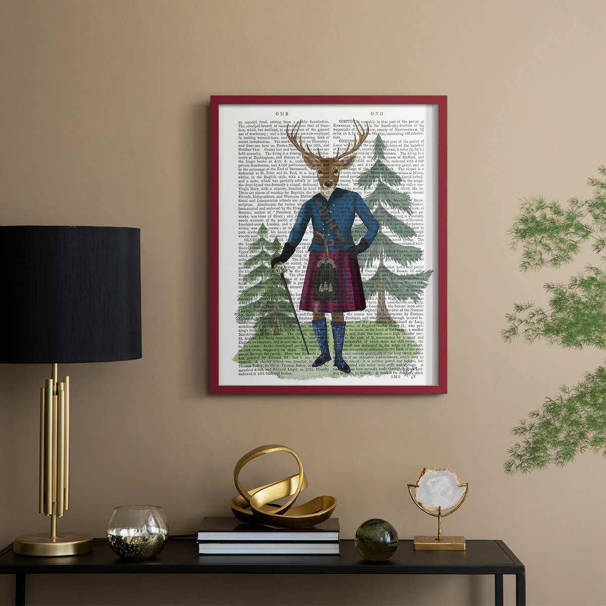Trinx Scottish Deer Laird Tam OShunter, Full, Book Print Framed Print ...
