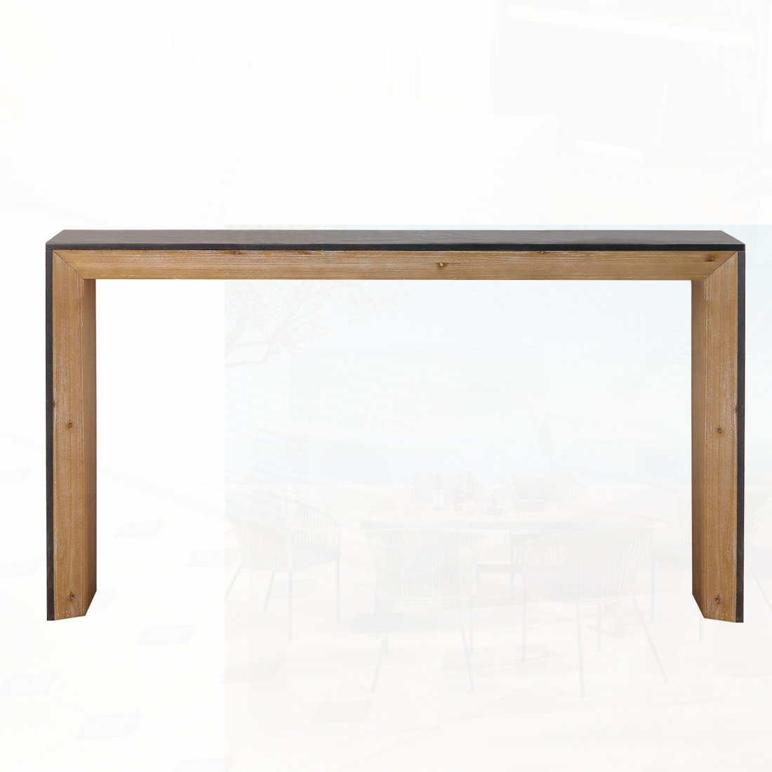 Latitude Run® 59in Modern Wood Console Table, Entryway Table, Sofa Table - Rustic & Contemporary ...