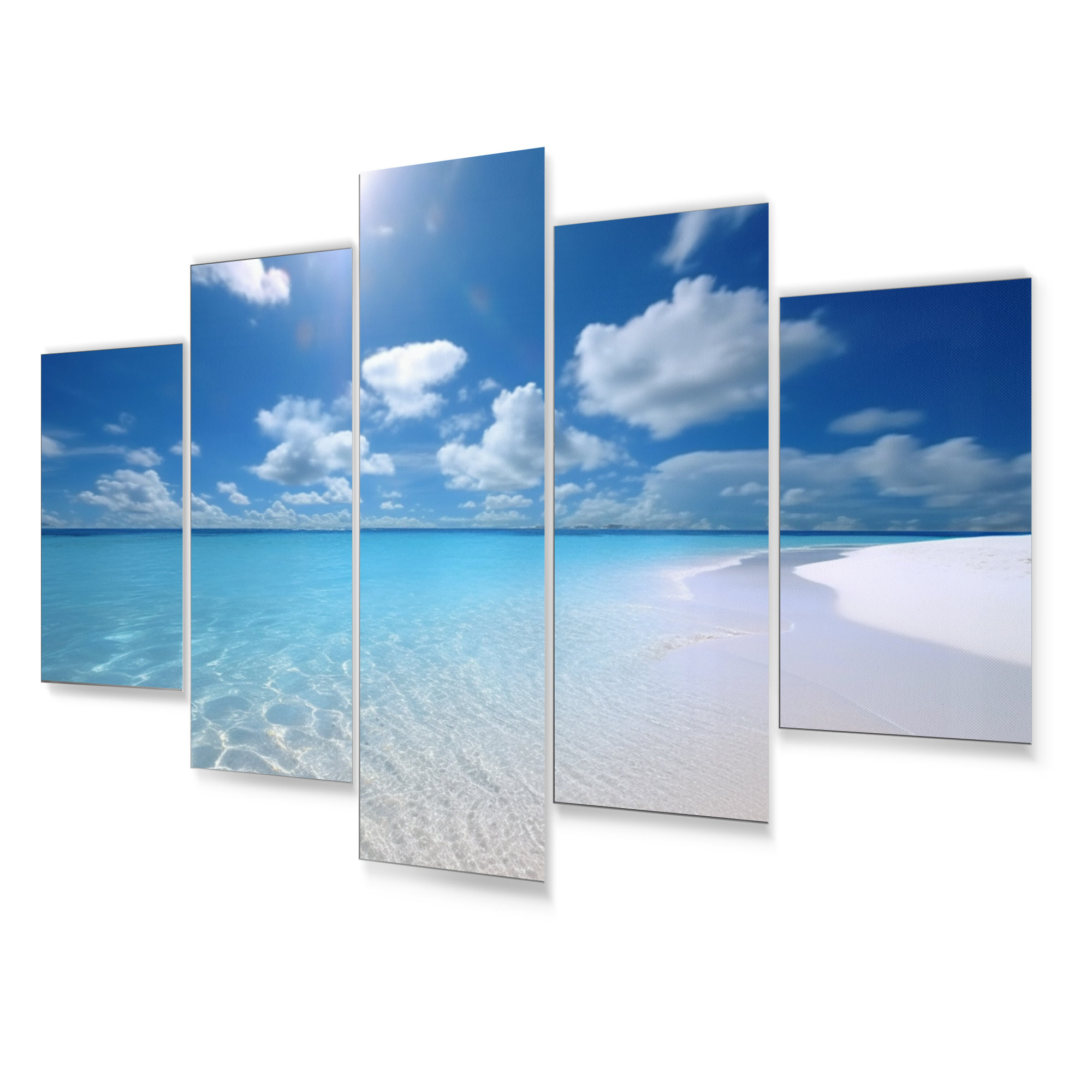 Highland Dunes Sand and Blue Caribbean Sea V - Beach & Ocean Metal Wall ...