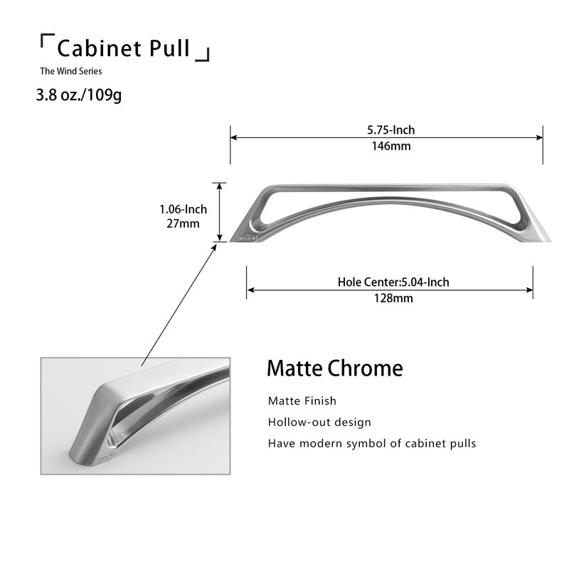 GOO-KI American Style Unique Hollow-Out Design Geometric 5" Center Bar ...