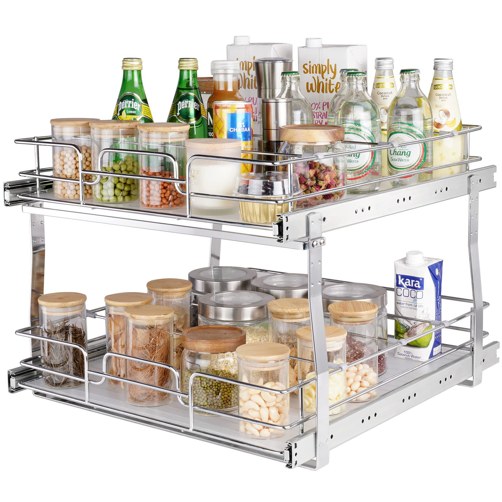HUDSON & ASHTON LLC 2-Tier Heavy Duty Slide Out Storage Rack For ...