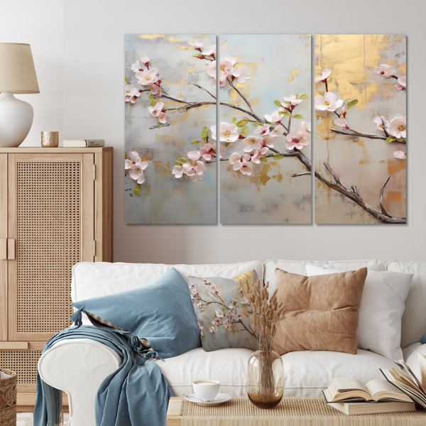 Winston Porter Apple Blossom Harmony IV On Canvas 3 Pieces Print | Wayfair