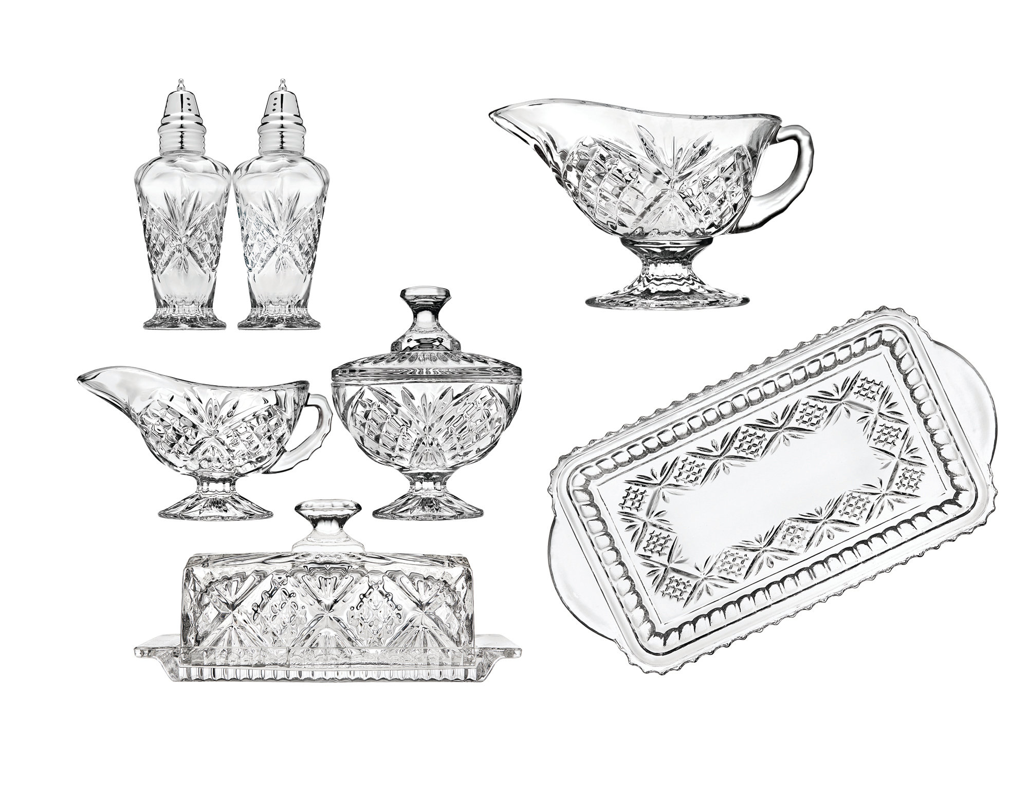 Godinger Silver Art Co Dublin Crystal 8 Piece Hostess Serving Set ...