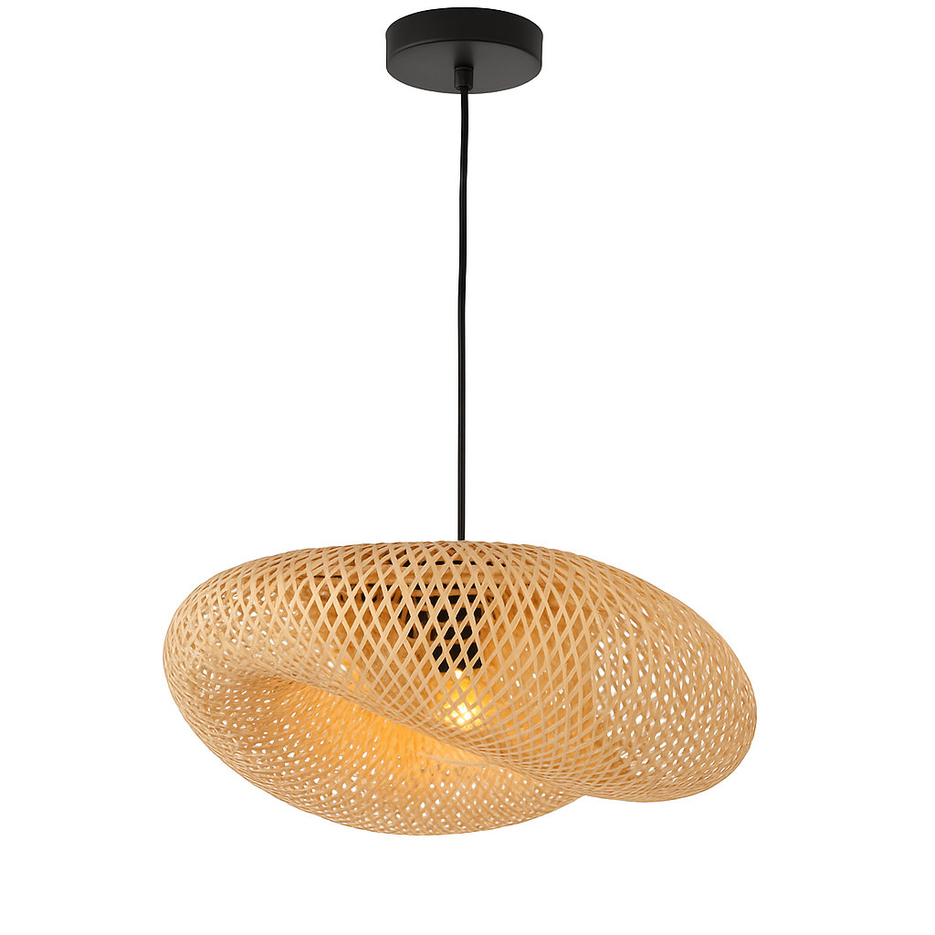 Bay Isle Home™ Ajaylah Farmhouse Woven Bamboo Pendant Lighting Fixtures ...