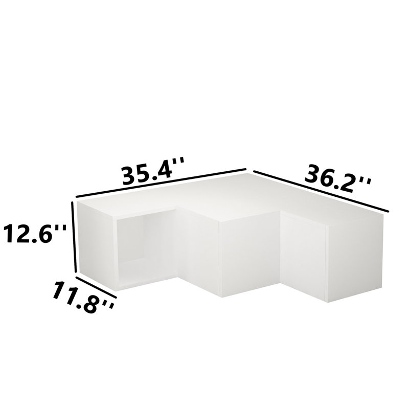 Latitude Run® Cubby Corner Tv Stand For Tvs Up To 58'' With 2 Drawers ...