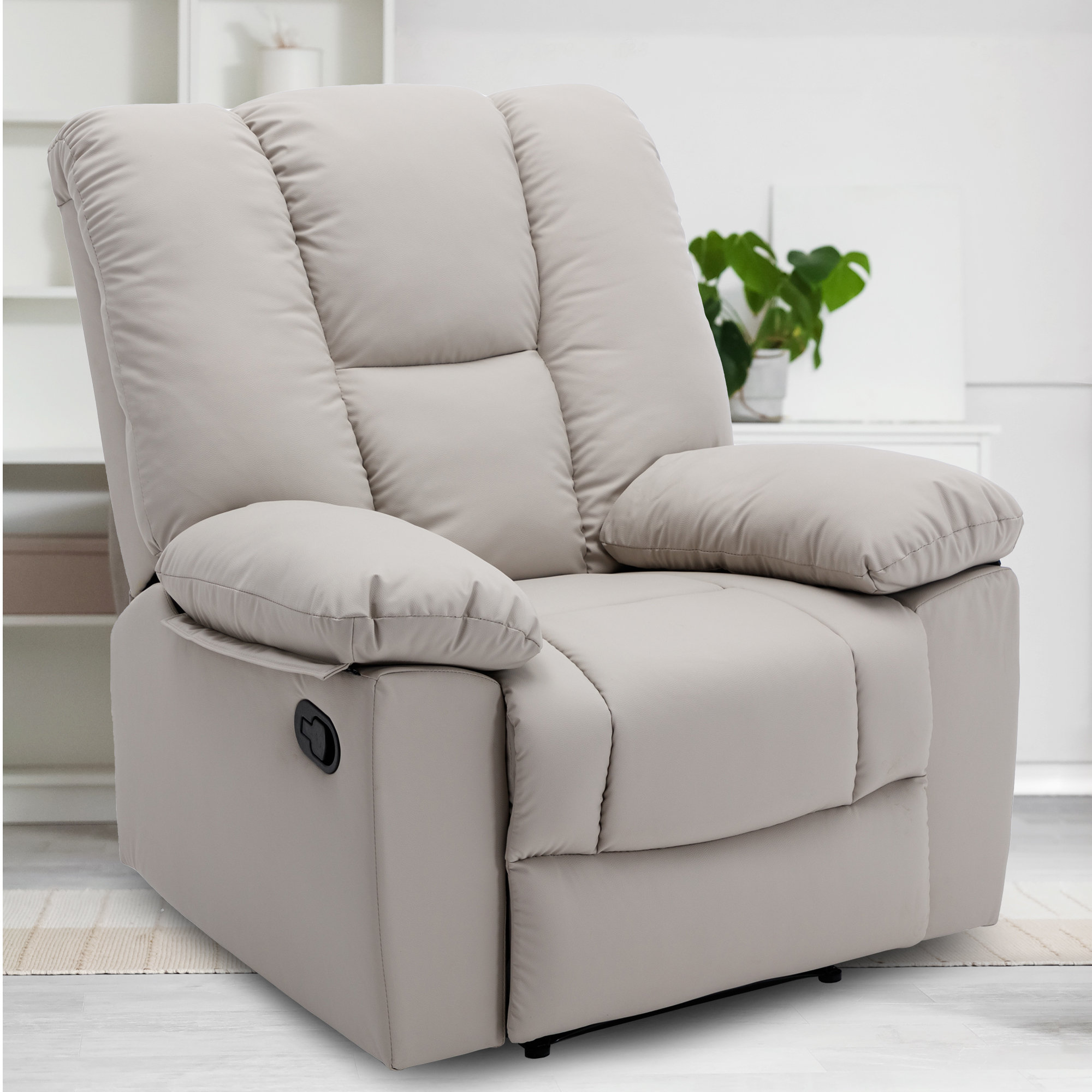 Latitude Run® Oversized Recliner Single Sofa Seat with Mobile Phone ...