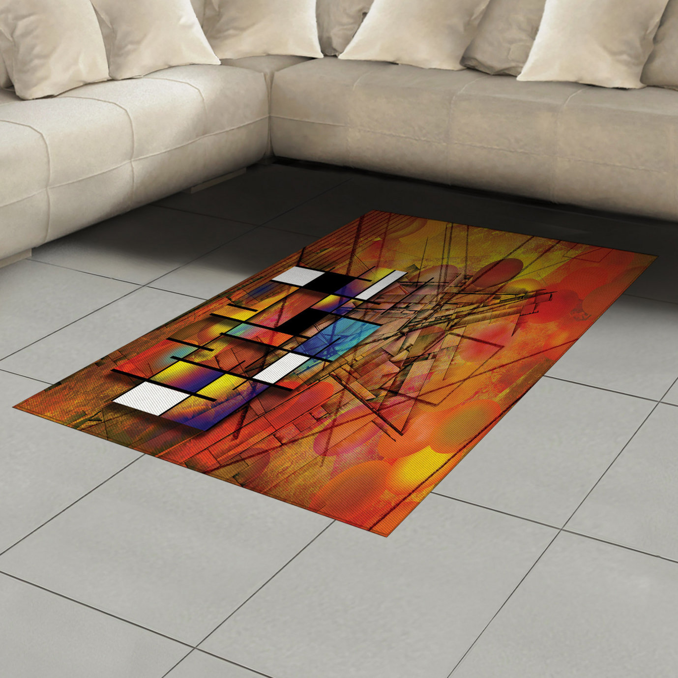 East Urban Home Modern High Density Long Fiber Poly Threads Decorative ...