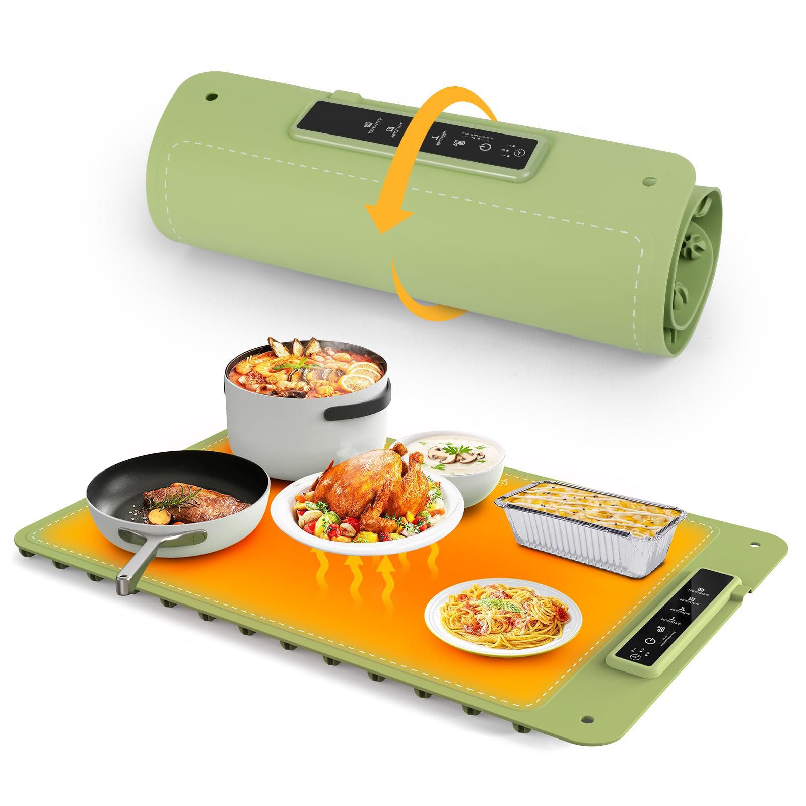 Mint Pantry® Warming Mat For Food, Rollable Electric Warming Tray ...