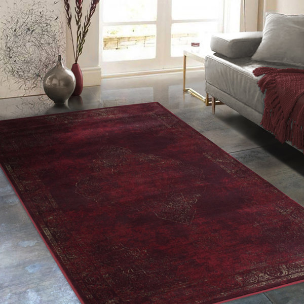 World Menagerie Daily Oriental Red Area Rug | Wayfair