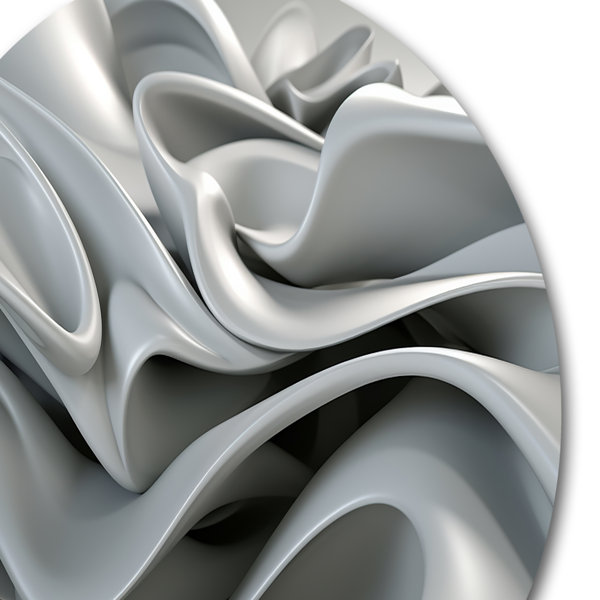 Ivy Bronx Grey Infinite Ripples - Abstract Modern Waves Round Metal ...