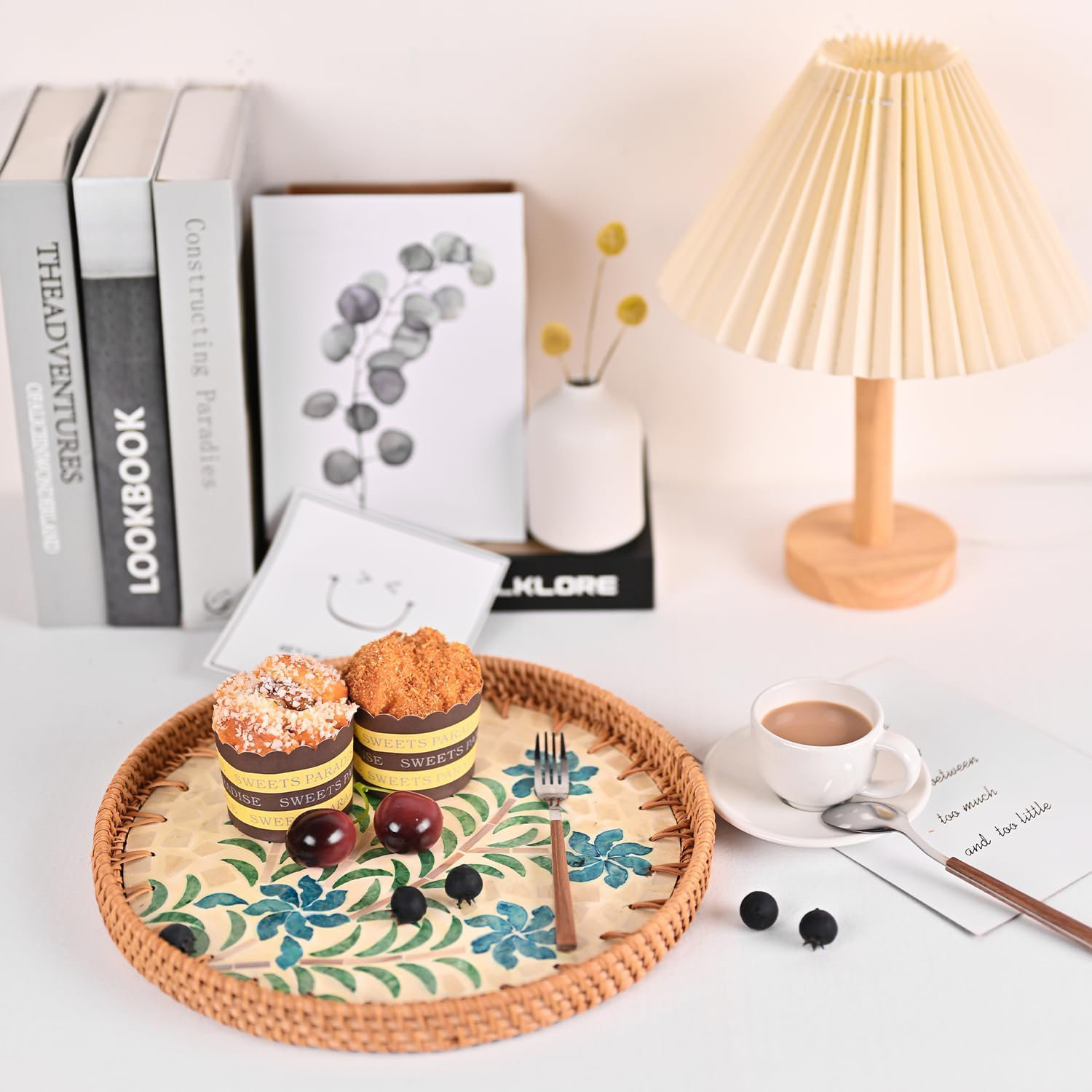 Lark Manor™ Rattan Coffee Table Tray Woven Serving Trays For Home And ...