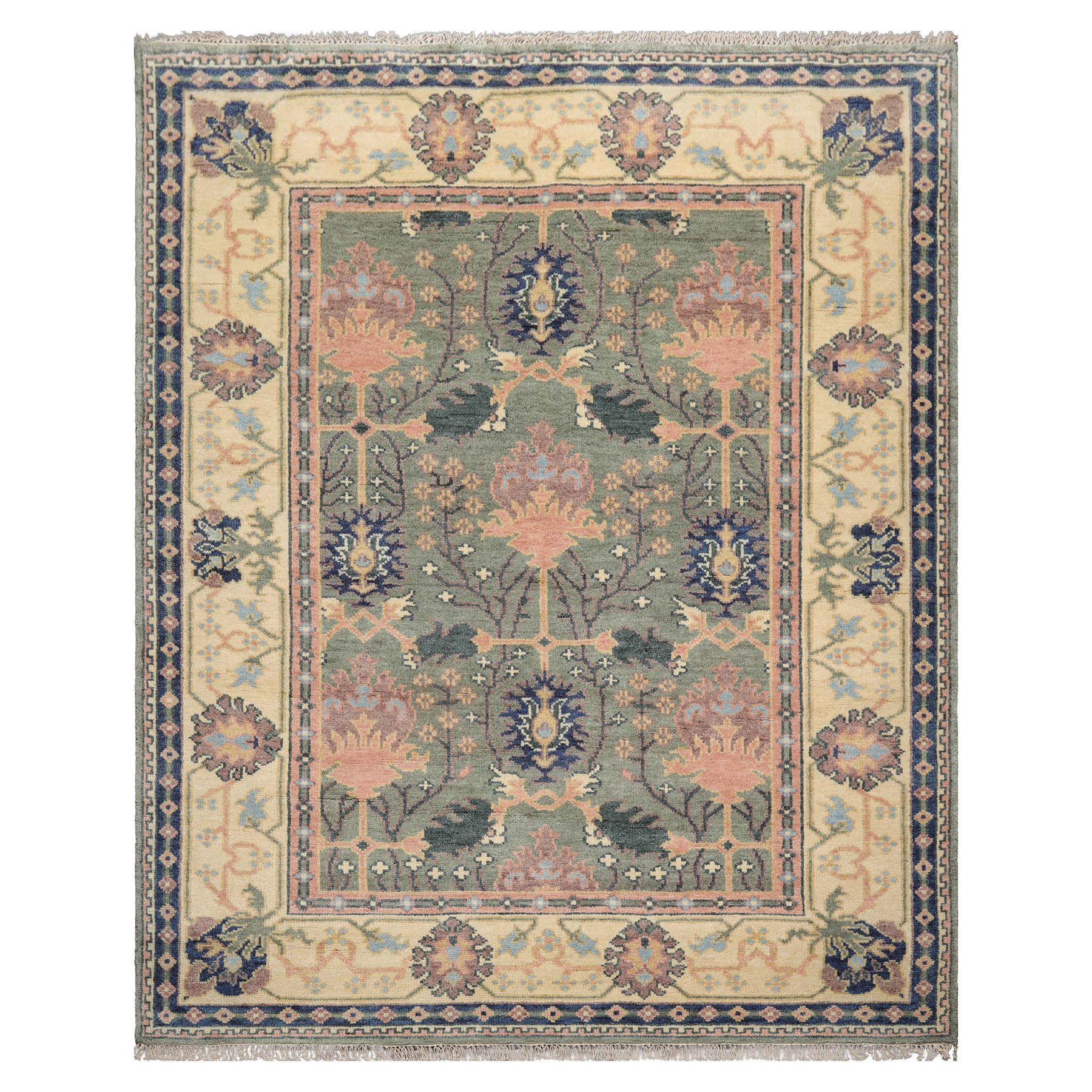 Oriental Rug of Houston 8'x10' Sage Hand Knotted Wool Area Rug Arts and ...