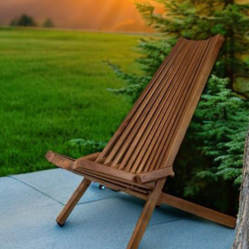 Loon Peak® Wooden Folding Chair for Outdoor - Wood Lounge Chair ...