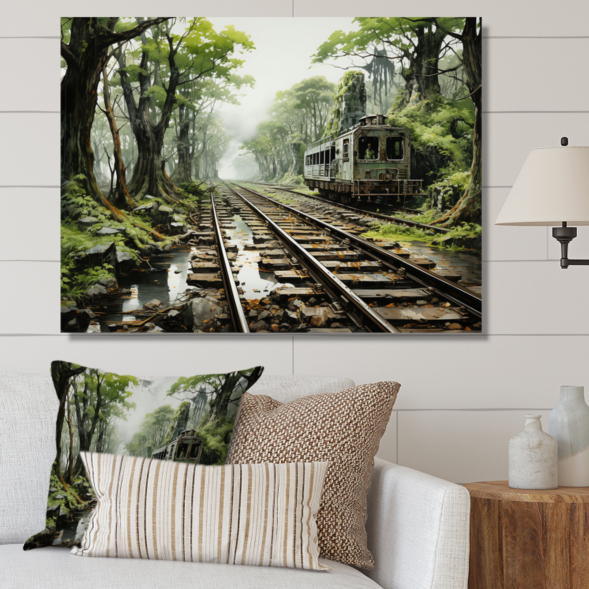 Millwood Pines Vietnamese Green Railway Tracks II Framed On Canvas ...