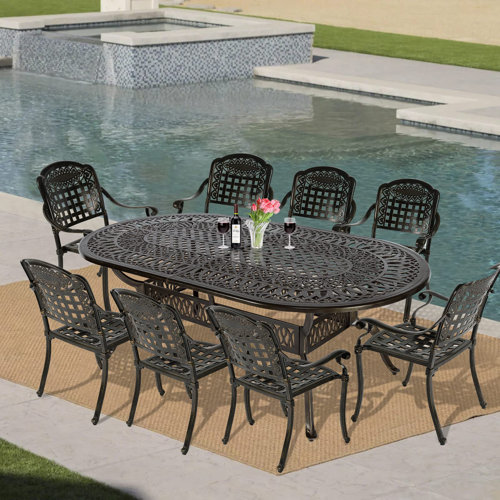 VIVIJASON 8 - Person Oval Outdoor Dining Set | Wayfair